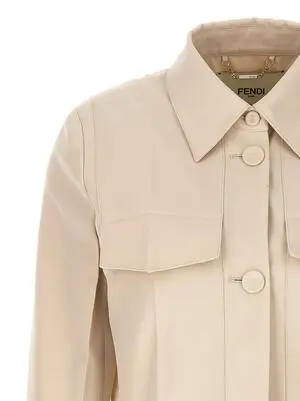 Fendi Tailored Crop Jacket - Cream