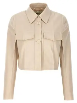Fendi Tailored Crop Jacket - Cream