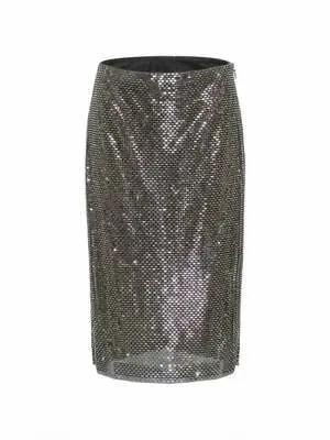 SELF-PORTRAIT Rhinestone Midi Skirt - Multicolor
