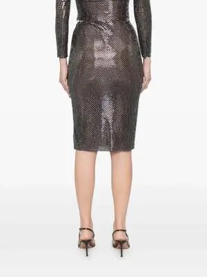 SELF-PORTRAIT Rhinestone Midi Skirt