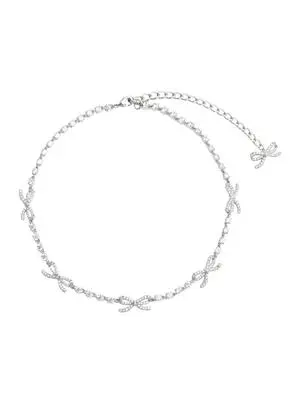 SELF-PORTRAIT Necklace With Crystal And Bow Decoration In Silver-colored Copper For - Multicolor