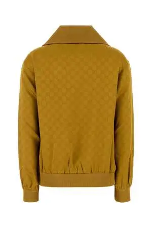 Gucci Viscose Blend Quarter Zip Polo Shirt - Yellow