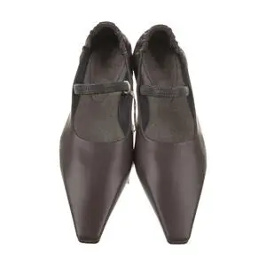 Brunello Cucinelli Leather Mary Jane Flats - Brown