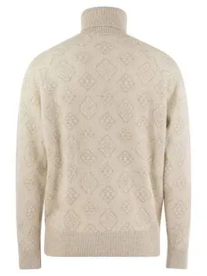 Brunello Cucinelli Geometric Jacquard Turtleneck Sweater