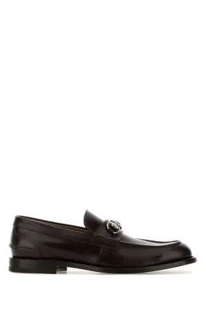 Gucci Dark Leather Loafers - Brown