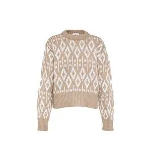 Brunello Cucinelli Jacquard Cashmere Sweater - Brown