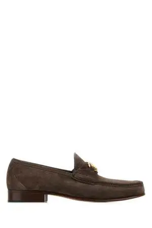 Valentino Garavani Mud Suede Loafers - Brown