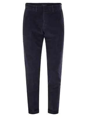 FAY Slim Corduroy Trousers - Blue