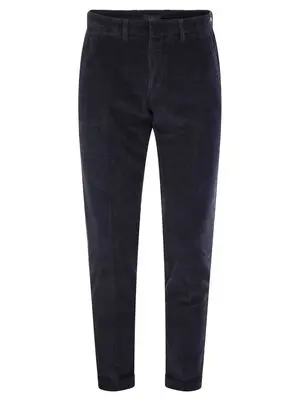 FAY Slim Corduroy Trousers - Blue