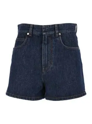 Fendi Denim Logo Patch Shorts - Multicolor