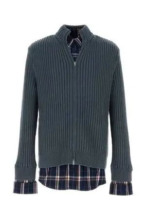 Balenciaga Petrol Blue Cotton Cardigan - Green