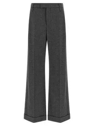 Brunello Cucinelli Virgin Wool And Cashmere Blend Trousers - Gray