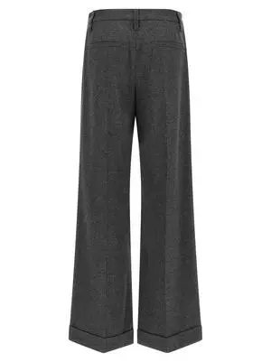 Brunello Cucinelli Virgin Wool And Cashmere Blend Trousers - Gray
