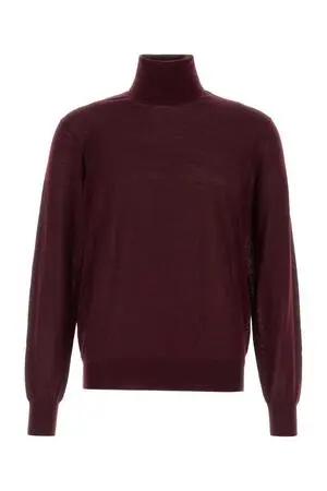 Saint Laurent Aubergine Wool Sweater - Purple