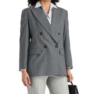 Brunello Cucinelli Pinstriped Wool Blazer