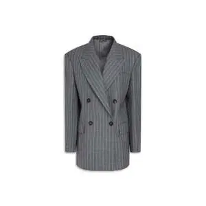 Brunello Cucinelli Pinstriped Wool Blazer - Gray