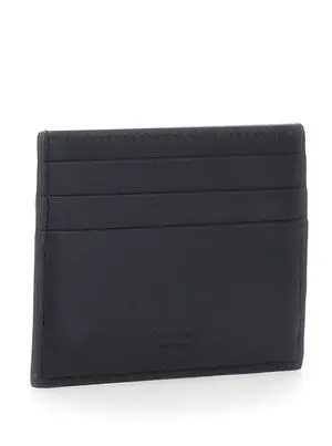 FERRAGAMO Black Card Holder With Gancini Plaque On The Front In Leather - Multicolor