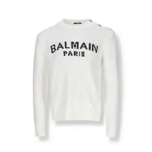 Balmain Cotton Logo Sweater - White