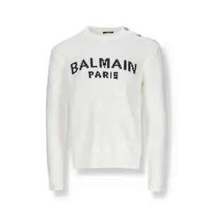 Balmain Cotton Logo Sweater - White