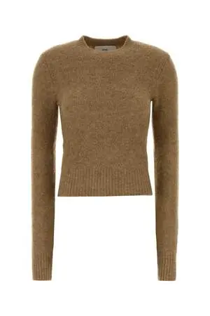 AMI Ami Women Camel Stretch Alpaca Blend Sweater