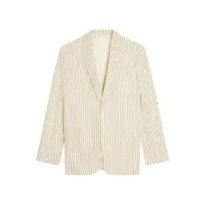 Celine Wool Striped Blazer - White