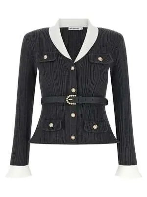 SELF-PORTRAIT Ribbed Cardigan