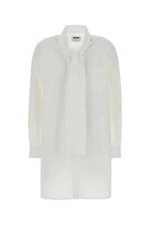Moschino Stretch Poplin Shirt Dress - White