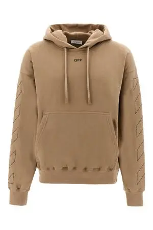 Off-White Logo Embroidered Hooded Sweatshirt - Multicolor