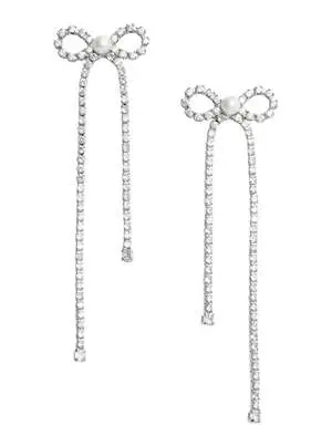 SELF-PORTRAIT Crystal Bow Drop Earrings - Multicolor
