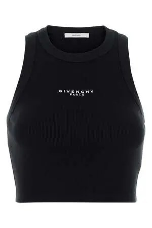 Givenchy Stretch Cotton Crop-top - Black