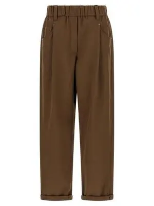 Brunello Cucinelli Baggy Pull-on' Pants - Brown