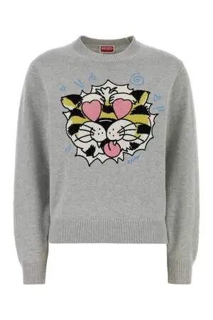 Kenzo Grey Wool Blend Sweater - Gray