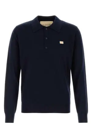 Valentino Garavani Midnight Wool Polo Shirt - Blue