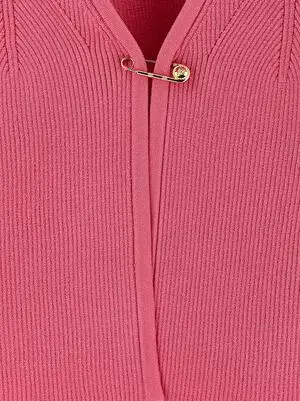 Versace Ribbed Knit Cardigan - Pink