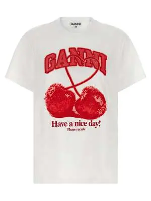 GANNI Cherry' T-shirt - Red