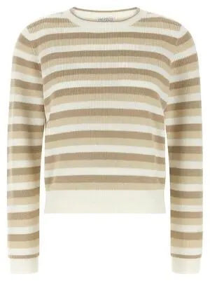 BRUNELLO CUCINELLI Brunello Cucinelli Women Striped Cotton Sweater