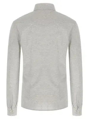 Brunello Cucinelli Piqué Cotton Shirt - Gray