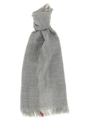 Brunello Cucinelli Contrast Border Scarf - Gray