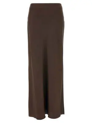 Brunello Cucinelli Slit Skirt - Brown