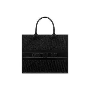Dior Oblique Leather Tote Bag - Black