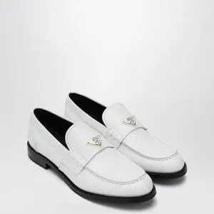 Prada Brushed Leather Loafer - White
