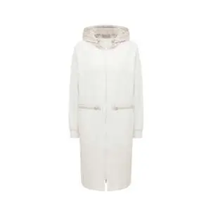 Herno Long Hooded Zip Coat - White