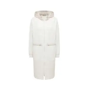 Herno Long Hooded Zip Coat - White