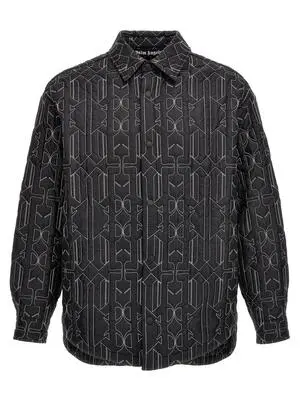 Palm Angels All Monogram Quilted Dover Jacket - Gray