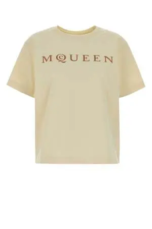 Alexander McQueen Cream Cotton T-shirt - Yellow