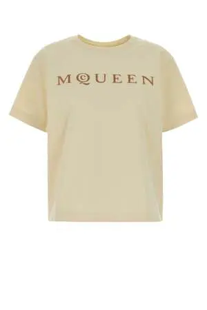 Alexander McQueen Cream Cotton T-shirt - Yellow