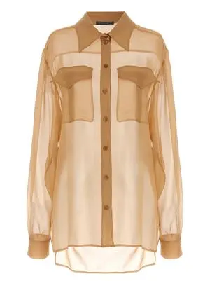 Alberta Ferretti Chiffon Shirt - Cream