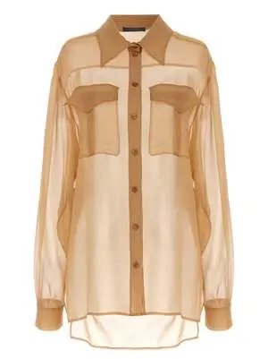 Alberta Ferretti Chiffon Shirt - Cream