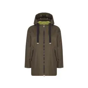 Herno Ruffled Flared Coat - Green
