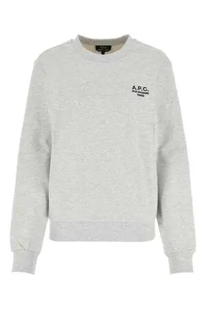 A.p.c. Melange Light Grey Stretch Cotton Sweatshirt - Gray